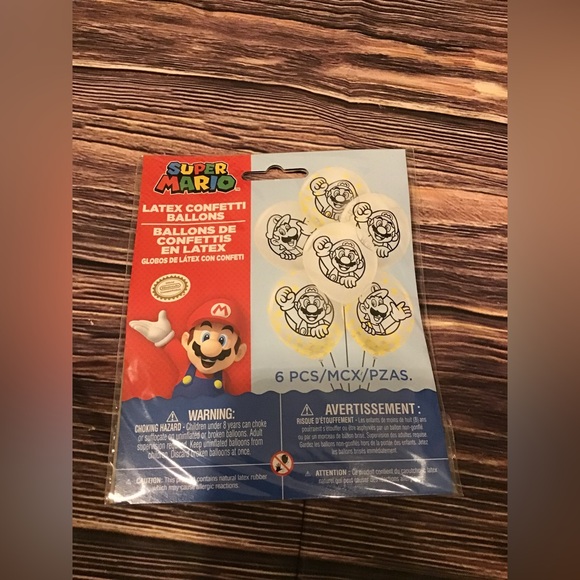 Nintendo | Party Supplies | Super Mario Latex Confetti Balloons 6pcs 2 ...